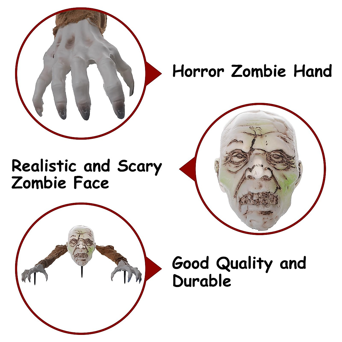 Halloween Decorations Outdoor Statues Lighted Zombie Groundbreaker,Scary Scary Halloween Tombstone Skeleton for Outdoor Halloween Graveyard Garden, Lawn, Patio, Haunted House Props Outdoor Decorations