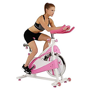 Sunny Health & Fitness P8150 Belt Drive Premium Indoor Cycling Bike, Pink