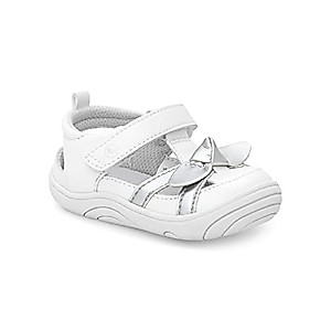 Stride Rite 360 Girls Mila Sandal, White, 3 Infant US