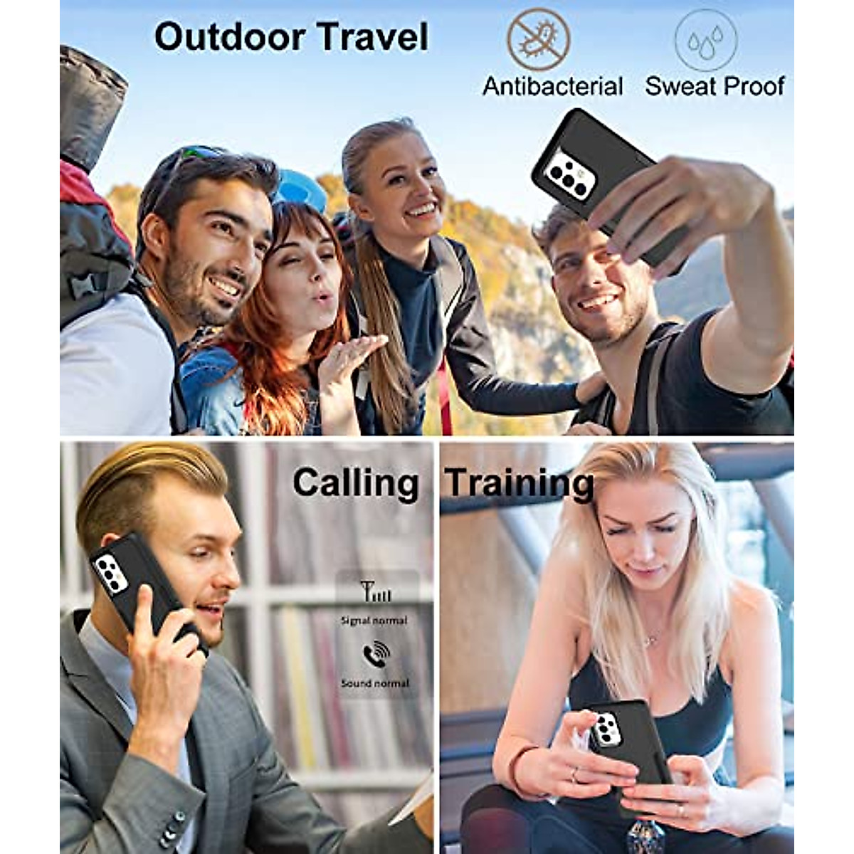 Dahkoiz for Samsung Galaxy A53 5G Case, with Tempered Glass Screen Protector and Dust-Proof Port Cover, Full Body Protection Durable Rubber Phone Case for Samsung Galaxy A53 5G UW, Black