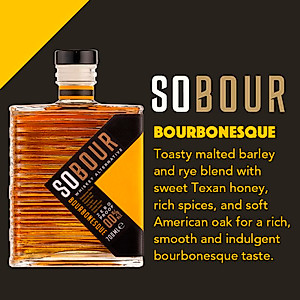 SOBOUR Bourbonesque Non Alcoholic Whiskey, Smooth and Indulgent Award Winning Non Alcoholic Spirits, 0.0% ABV. - Halal, Low Sugar, Vegan and Gluten Free, Part of the Spirits of Virtue Range (700ml)