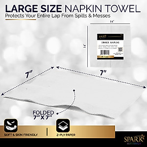 Amcrate Big Party Pack 40 Count White Dinner Napkins Tableware- Ideal for Wedding, Party, Birthday, Dinner, Lunch, Cocktails. (7” x 7”)