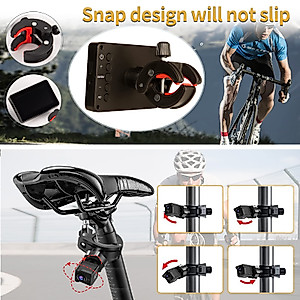 Bike Camera Rechargeable Battery 360 Rotation - 3 Mins Easy Install Handlebar Bicycle Camera with Rear View Monitor Color Night Vision Ebike Camera PTAVLO P01
