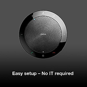 Jabra Speak 510+ MS Bluetooth Speakerphone - PC, MAC, Tablet, Smartphone Compatible, Teams Version 7510-309 - with Bluetooth dongle and Microfiber Cloth