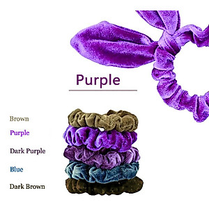 Simnice 25 Pack Hair Scrunchies Rabbit Bunny Ear Bow Bowknot Scrunchies Velvet Scrunchy Bobbles Elastic Hair Ties Bands Ponytail Holder