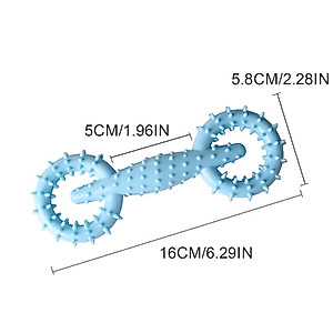 npkgvia Pet Supplies Dog Chewing Toy Molar TPR Pet Toy Pull Ring Dog Toothbrush Fun Interactive Dog Toy Small Puppy Teething (C, One Size)