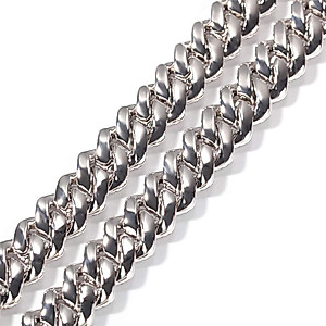 ICEDIAMOND 13mm Color Mixed Iced Out Miami Cuban Chain Necklace, Prong Setting Full Pink Clear CZ Diamond Hip Hop Choker Chain, Gold Plated Fashion Jewelry for Unisex (16'')