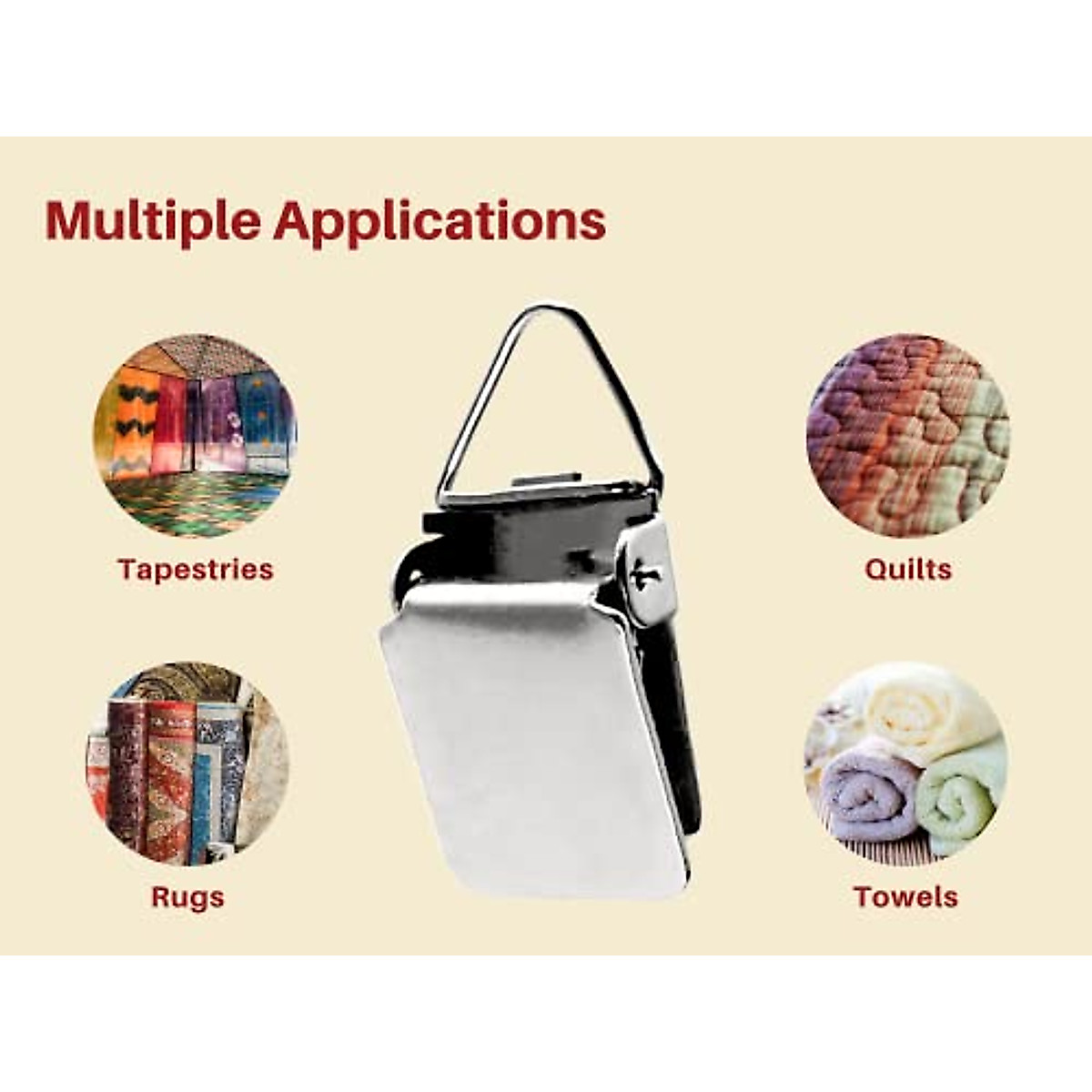 Hanging Clips Pack of 10 Triangle Back Medium Power for Tapestry Small Rugs,Towel, Shawl and Paintings by Wise Linkers …