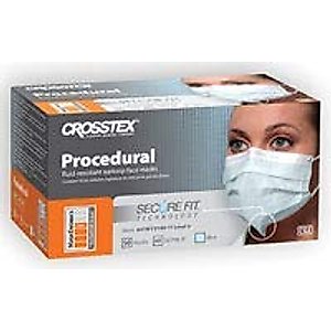 Crosstex CR-GCPBLSF Procedural Earloop Mask with Secure Fit Mask Blue (Pack of 50)