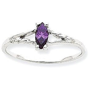 IceCarats 10K White Gold Purple Amethyst Ring Gemstone Band February Birthstone Jewelry Size 6