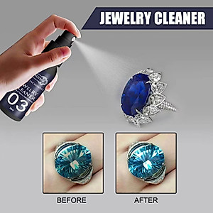 wekunro Jewelry Instant Shine Silver Jewelry Cleaner Spray and Brush Kit, Diamond-Shine Jewelry Cleaner Spray Set, Quick Jewelry Cleaning Spray Restore Sparkle for Jewelry 30ml (1PCS)