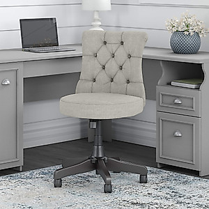 Bush Furniture Fairview Mid Back Tufted Office Chair, Light Gray Fabric