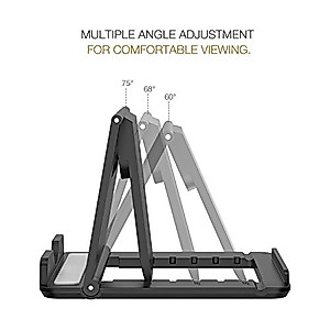 MoKo Phone/Tablet Stand, Foldable Tablet Holder Compatible with iPhone 13 Pro Max/13 Pro/13, iPhone 12/12 pro Max/11/Xs Max, iPad Pro 11, iPad Air 4/Mini 6 2021, iPad 9th 10.2", Black