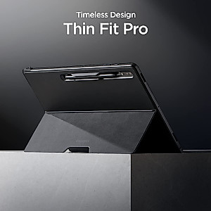 Spigen Thin Fit Pro Designed for Galaxy Tab S8 Ultra 14.6 Inch Case with S Pen Holder, Heavy Duty Protective Stand Cover 2022 (Keyboard Not Included) - Black