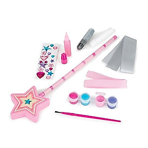 Melissa & Doug Created By Me! Paint & Decorate Your Own Wooden Princess Wand Craft Kit, Pink - Great For Rainy Days, Toys For Kids Ages 4+