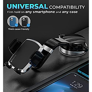 Bestrix Phone Holder for Car, Phone Mount for car Car Phone Mount, Cell Phone Car Phone Holder Compatible with iPhone 14 13 12 Pro, Xr,Xs,XS MAX,XR,X, Galaxy S22 & All Smartphones (Cradle)