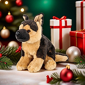 VANLINNY NEW German Shepherd Stuffed Animal, 16″ Soft Realistic Dog Plush Toy for Boys and Girls, Huggable and Washable Non-Shedding Cuddly Toy, Xmas Birthday Gift