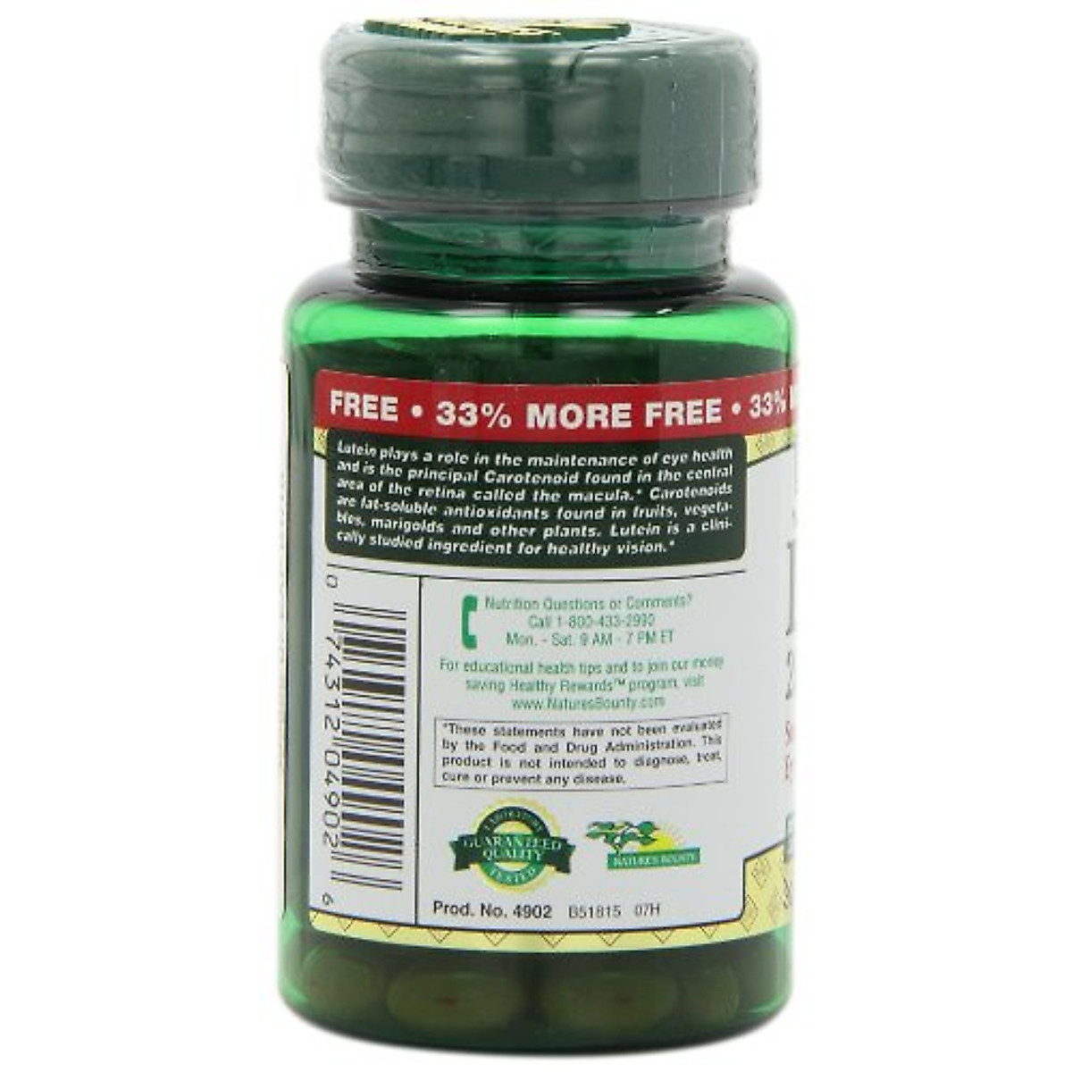 Nature's Bounty Lutein Pills, Eye Health Supplements and Vitamins, Support Vision Health, 20 mg, 40 Softgels