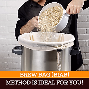 Brew Bag, 26" x 22", 2 Pack, 100% Unbleached Cotton Bag for Homebrewing, Fine Cheesecloth Bag for Fruit/Cider/Wine/Beer, Reusable Drawstring Straining