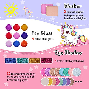 Kids Makeup Kit for Girls Real Washable Cosmetic 3+ Year Girl Birthday Gifts Pretend Play Toys for Girls 4-6, 6-8, 8-10 Non-Toxic