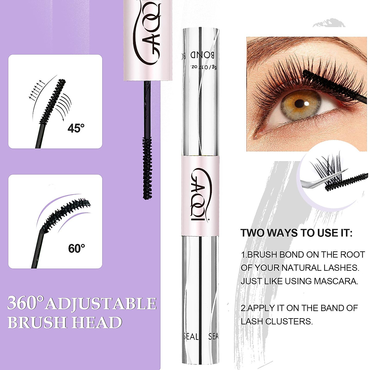 GAQQI Lash Clusters, Eyelash Clusters C Curl Cluster Lashes 120pcs 10-16mm Mixed Length, Wispy Cluster Eyelash Extensions Natural Individual Lashes