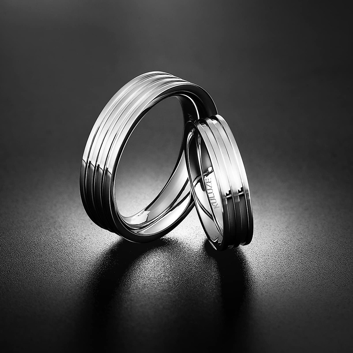 KULUZE Original Designer Genuine Titanium Fashion Men and women Ring Comfort Fit Sizes 6#-12# Unisex Adult Jewellery Accessories (7#21mm*5mm)…