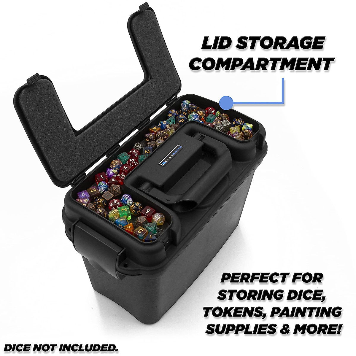 CASEMATIX Miniature Storage Hard Shell Figure Case - 105 Slot Figurine Carrying Case with Customizable Foam Tray Compatible with Warhammer 40k, DND & More!