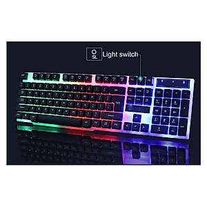 HHWKSJ Gaming Keyboard and Mouse,USB Wired Backlit Gaming Mouse and Keyboard Combo, llumination Keyboard and Mouse Set for Game and Work