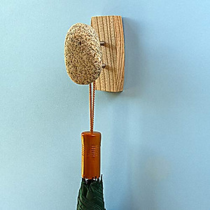 Sea Stones Coast Hook - Coat Hook - Hand Selected, Natural Stone Wall Hook with Elegant Wooden Backplate - Hang Your Coats, Towels, Robes & More with Both Indoors & Outdoor Uses (3 Pack, Ash)