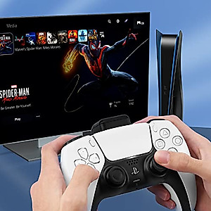 SIKEMAY PS5 Controller Accessories Rechargeable Battery Pack, 1800mAh Fast Charging External Battery with LED Indicator and USB Type-C Charger Cable, Portable Wireless DualSense Kit - Black