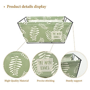 AIPOKE EPOCH Canvas Storage Basket Metal Holder Desk Table Organizer Home Decor, Mimosa pudica