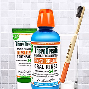 TheraBreath Fresh Breath Dentist Formulated Oral Rinse, Icy Mint, 16 Fl Oz (Pack of 2)