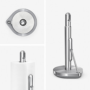 simplehuman Tension Arm Standing Paper Towel Holder, Brushed Stainless Steel