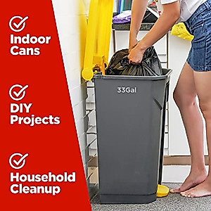 ToughBag 30-33 Gallon Trash Bags, 32 x 38" Black Garbage Bags (250 COUNT) – 30+, 32 Gallon Outdoor Industrial Garbage Can Liner for Custodians, Landscapers, Lawn Bags - Made In USA