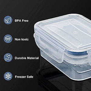 Moretoes 50pcs Plastic Storage Containers with Lids (25pcs Stackable Plastic Containers with 25 Lids) Meal Prep Containers, BPA Free, Microwave Dishwasher Safe