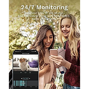 WUUK 4MP Indoor Security Camera, Pan Tilt Cam for Baby Monitor, Wi-Fi Home Security Pet Camera for Dog or Cat, Motion Detection & Tracking, Night Vision, 2-Way Audio, Compatible with Alexa & Google