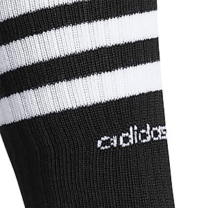 adidas Men's 3-Stripe Crew Socks (3-Pair), Black/White/Onix Grey, Large