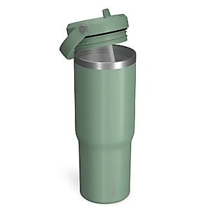 Hydrapeak Nomad 32 oz Tumbler with Handle and Straw Lid, Leakproof Tumbler, Tumbler Lid Straw, Double Insulated Tumblers, 32oz Double Insulated Cup Straw, Stainless Steel (Sage)