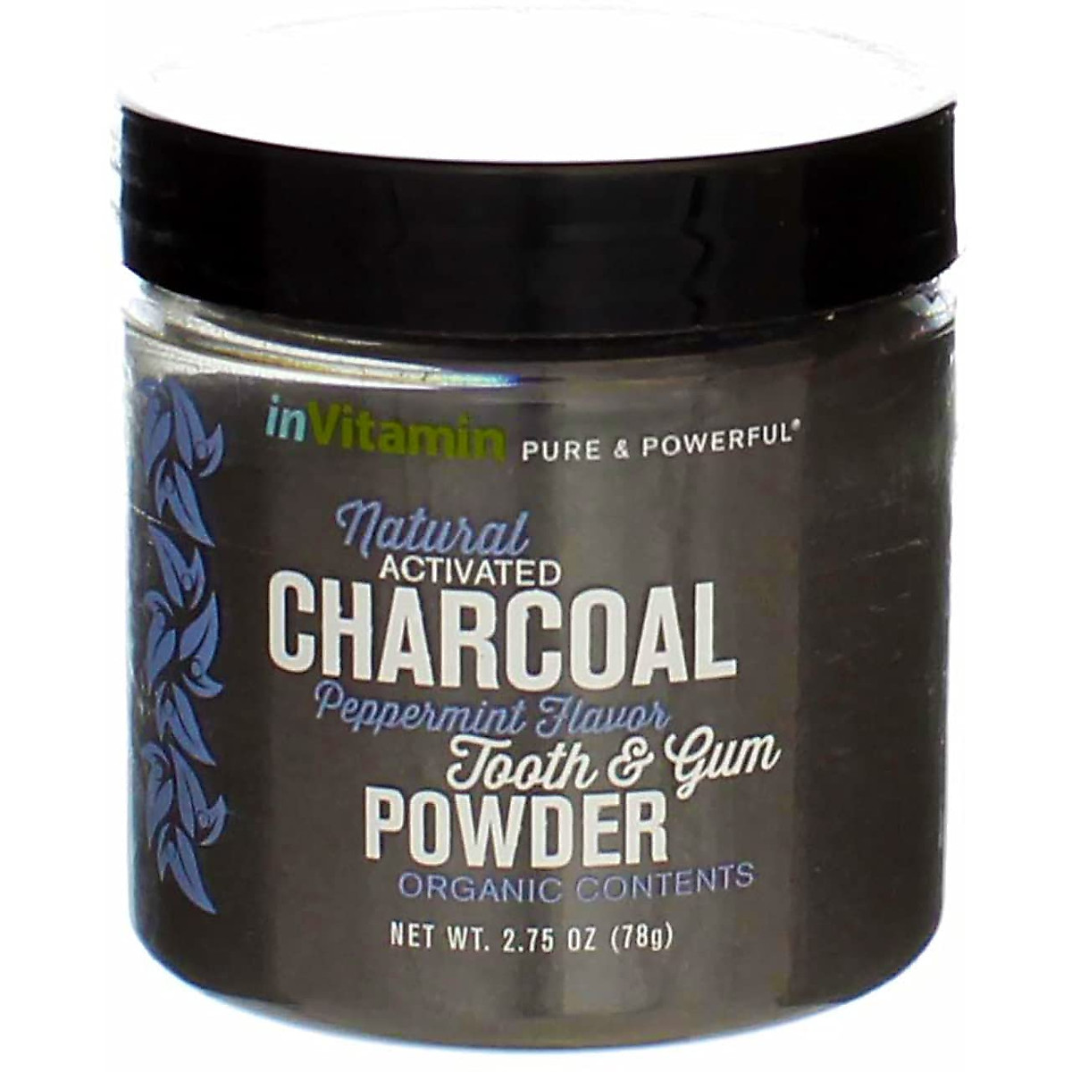 Whitening Tooth Powder with Activated Charcoal for Teeth and Gums (Cool Peppermint) - Safe on Enamel, Detoxifying, Plant-Based and Cruelty Free