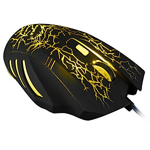 HAVIT HV-MS672 3200DPI Wired Mouse, 4 Adjustable DPI Levels, 800/1200/2400/3200DPI, 7 Circular & Breathing LED Light, 6 Buttons (Black)