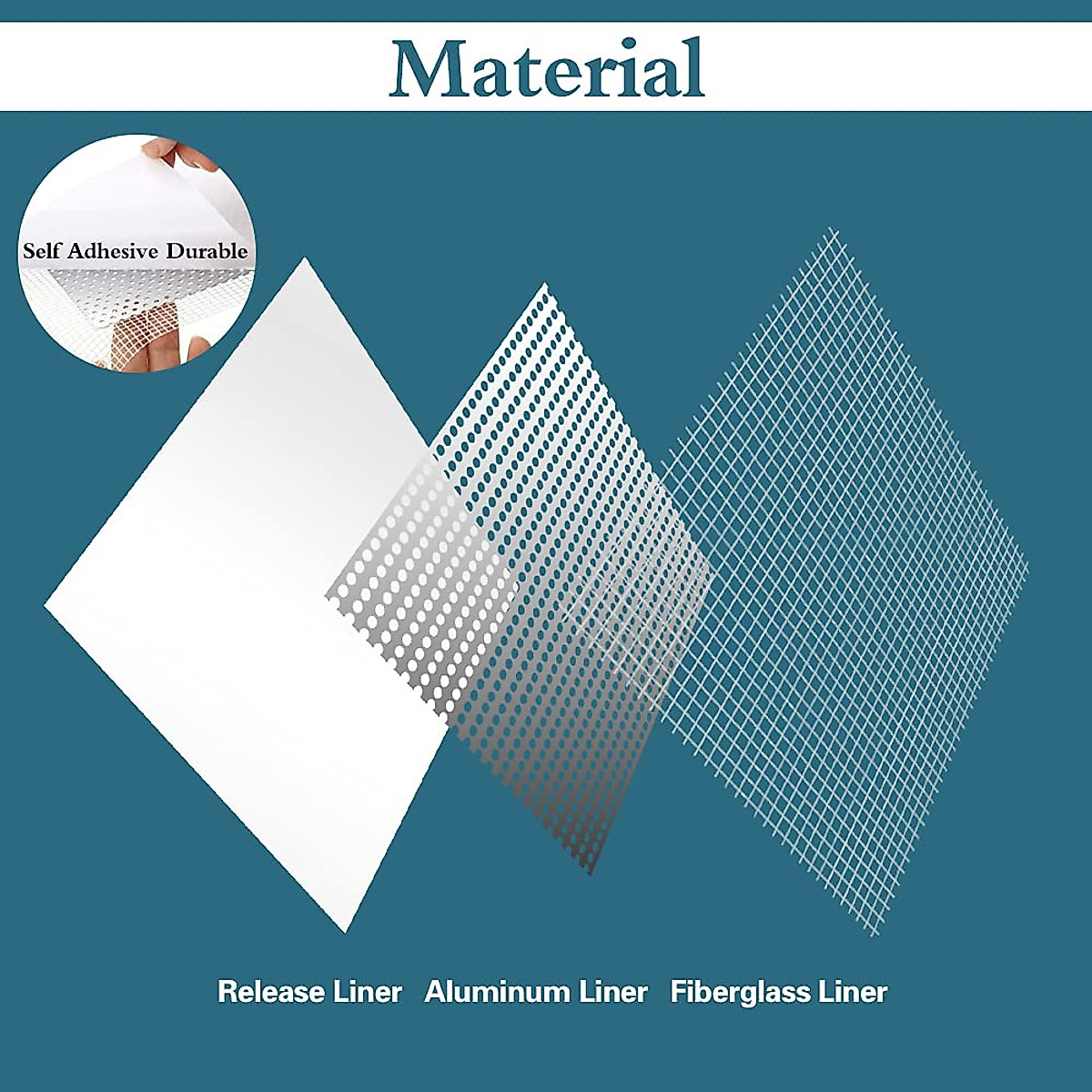 Tahikem 6 Pcs Drywall Repair Patch, 4" 6" 8" Two of Each Wall Patch Repair Kit, Self Adhesive Wall Mesh Repair, Large Hole Patch for Drywall, Sheet Rock Patch, Aluminum Metal Sheetrock Ceiling Patch