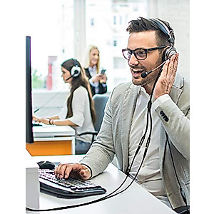 Headset Adapter Headphone Mic Y Splitter Cable, VANAUX 3.5mm Stereo Audio Male to 2 Female Separate Audio Microphone Plugs Compatible for PS4, Xbox One, Laptop, Phone, PC Gaming Headset