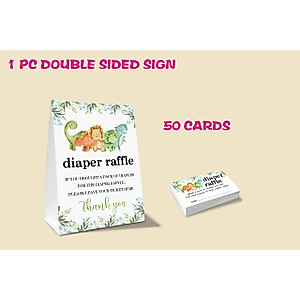 Diaper Raffle Tickets For Baby Shower, Safari Themed Jungle Forest Tropical Animals Cards, Party Favors For Baby Showers Game Cards, 1 Sign & 50 Cards Per Pack – (016-niaobu)