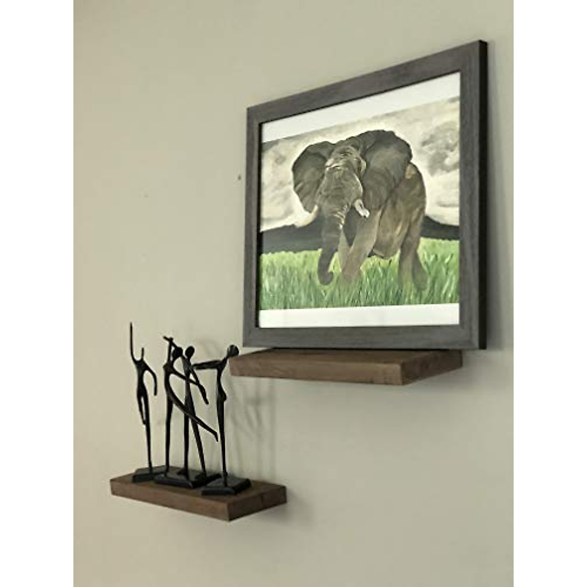 AVIGNON HOME Rustic Floating Wood Shelves Wall Mount Hanging Shelves Book Shelves Industrial Wood Book Shelves Storage, Display & Decor 16" Wide (Brown, 16 inches)