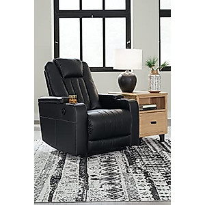 Signature Design by Ashley Center Point Urban Faux Leather Tufted Zero Wall Recliner, Black
