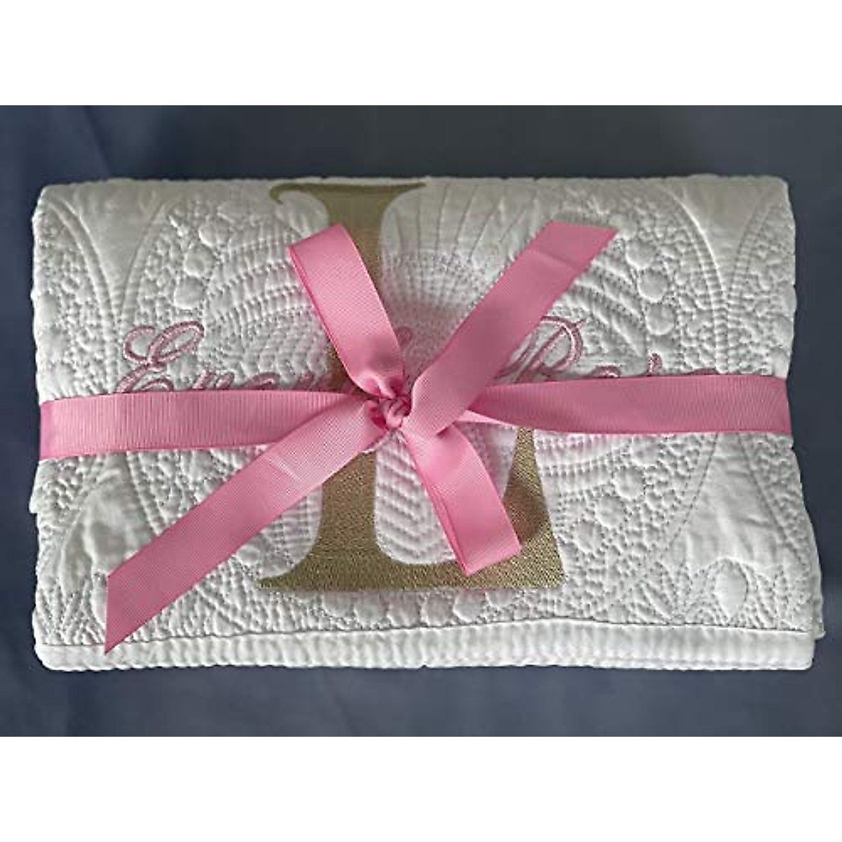 OllieByBeebz Personalized Baby Quilt Baby Blankets Monogrammed Blankets for Kids Baby Blankets for Boys Girls Embroidered Baby Gifts