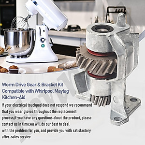 WP240309-2 240309-2 Worm Drive Gear & Bracket Kit Compatible with KitchenAid EA734273 PS734273 AH734273 4162100 4162101 4169907 4169941 4170007 4176130 949544