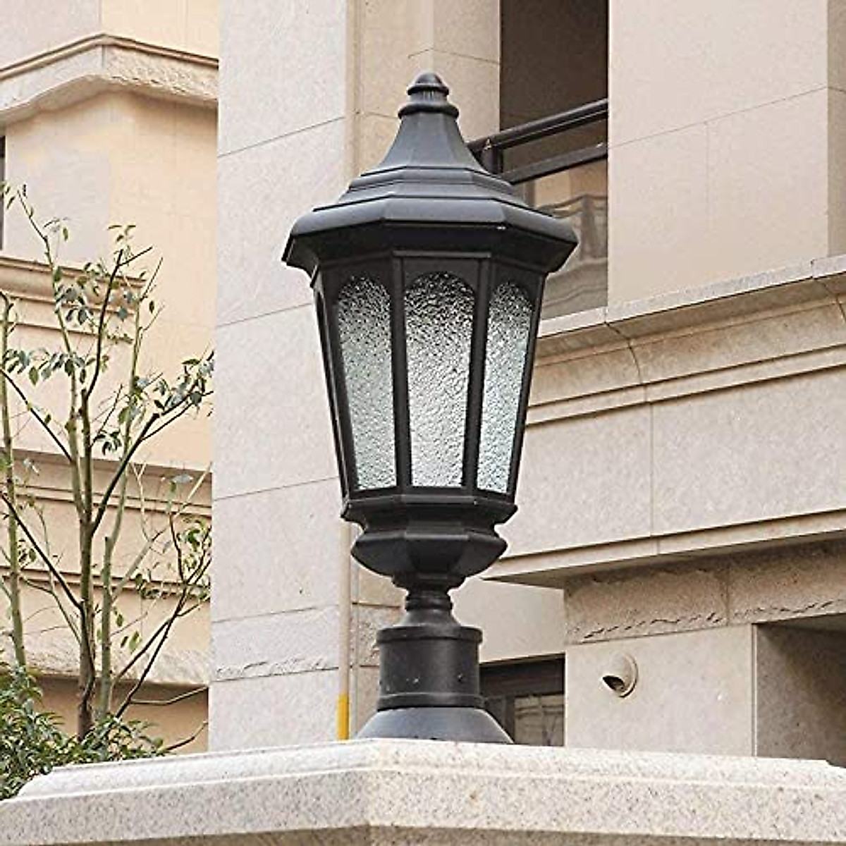 Outdoor Post Light Exterior Pillar Light Classical Outdoor Waterproof Column Head Lamp, Suitable for Door Porch Exterior Wall Pillar Lamp, Patio Porch Decoration Lighting