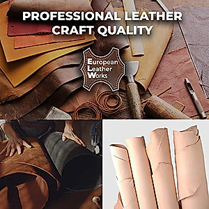 ELW 2-10 oz (.8-4mm) Thickness, 2 LB Vegetable Tanned Leather Scraps, Mixed Weight, Cowhide Remnants Full Grain Leather for Tooling, Holsters, Knife Sheath, Carving, Embossing, Stamping