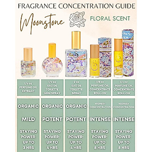 Moonstone Organic Perfume Oil Extract Roll-On by Sage- 1/4 oz, Vegan & Cruelty-Free, Floral Scent, Gardenia, Paperwhites, Stargazer Lily
